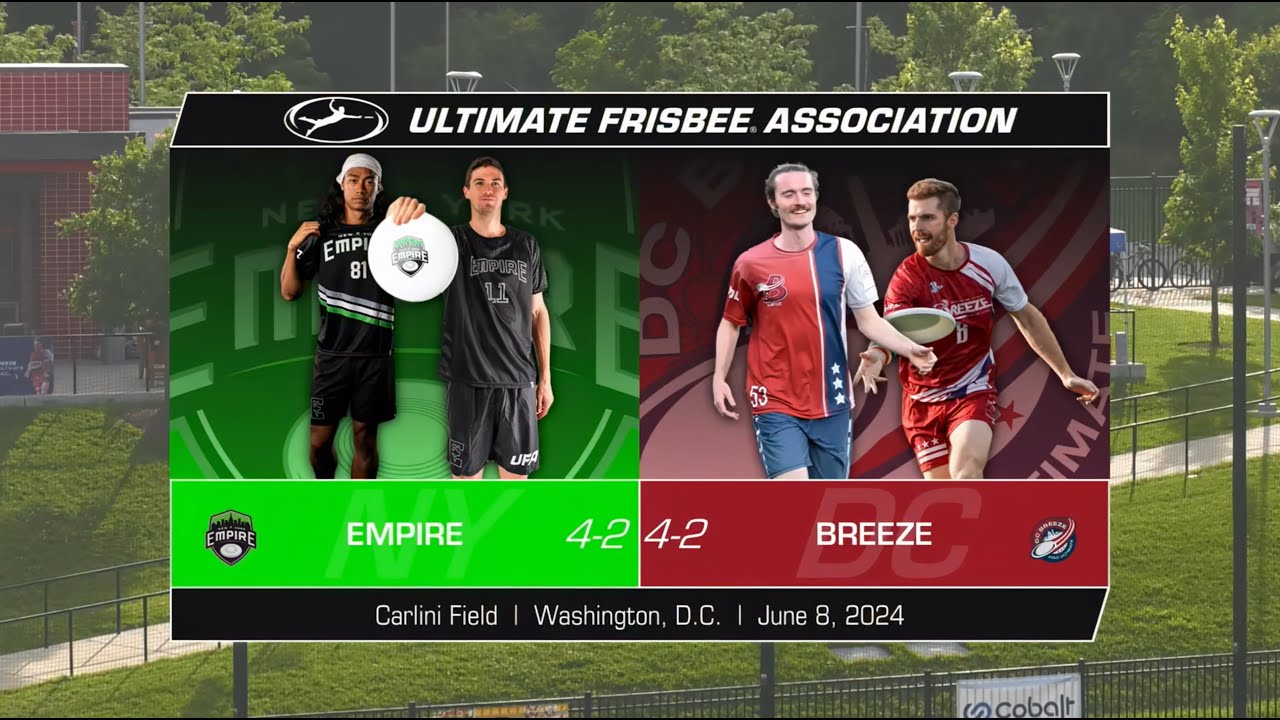 FULL GAME Pro Ultimate Frisbee | New York Empire vs DC Breeze | June 8 ...