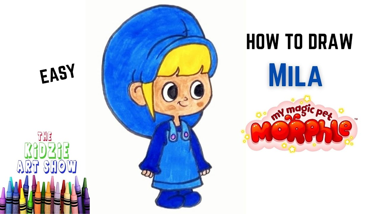 How to draw Mila from My Magic Pet Morphle show, step by step easy ...