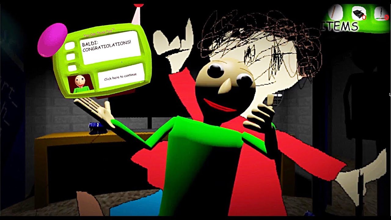 BALDI IN 3D!!! | One Night in Baldi's Schoolhouse w/Ending [Baldi's ...