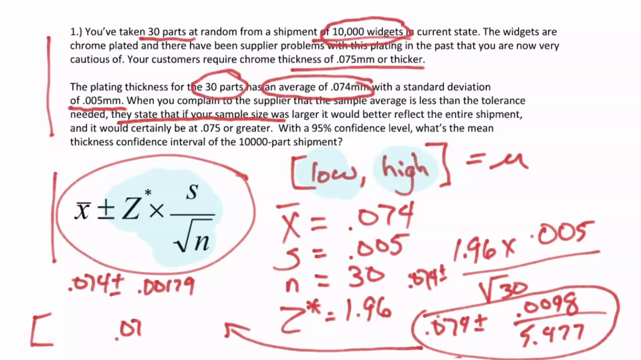 Confidence Intervals - Problems and Solutions - YouTube