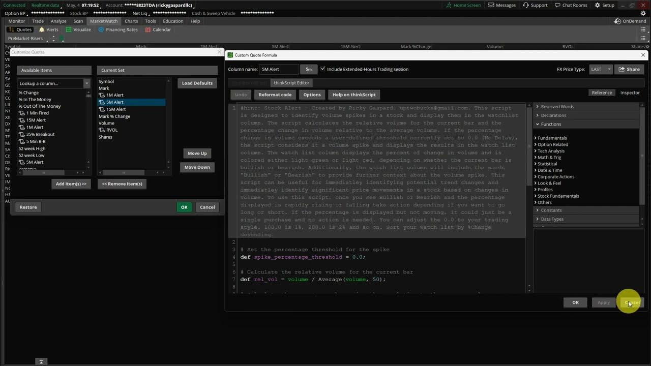 ThinkorSwim - Multiple Timeframe Alert Setup - YouTube