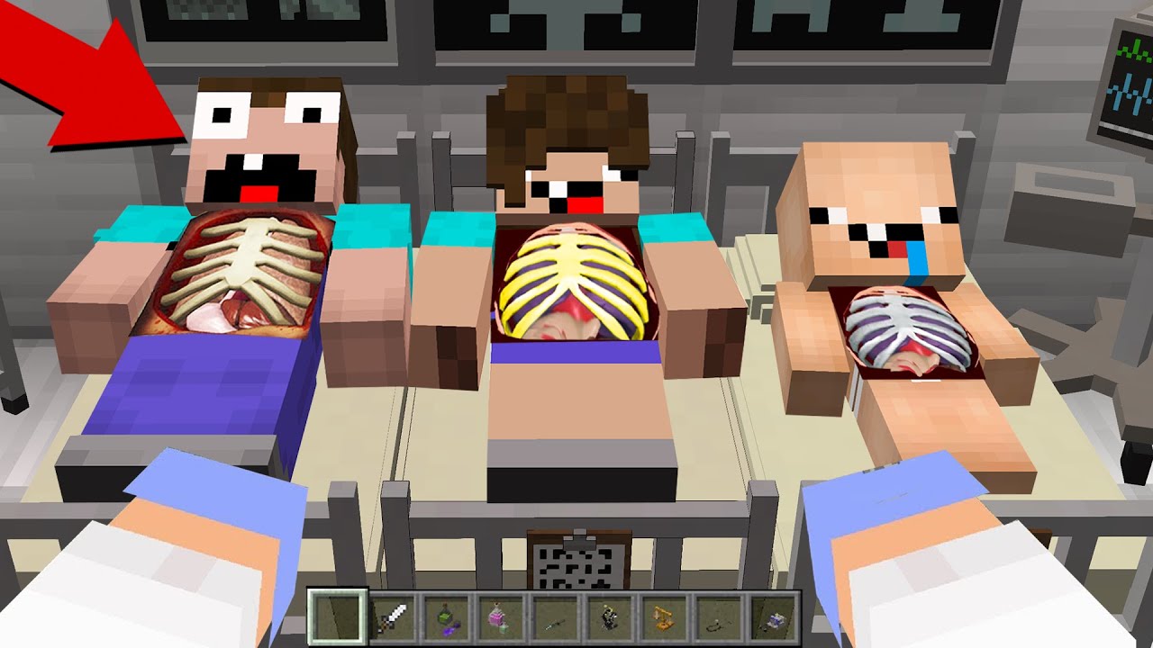 WHAT INSIDE the NOOB FAMILY? SCARY SURGEON in Minecraft Noob vs Pro ...