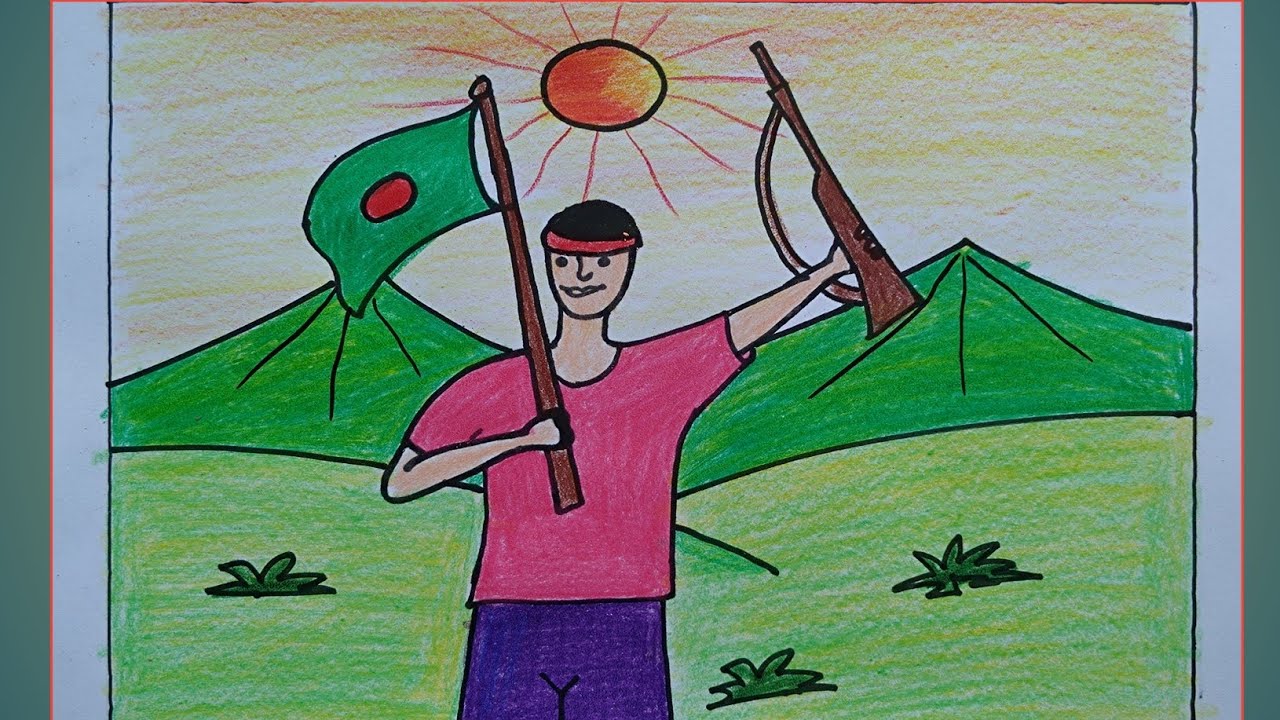 Bangladesh Victory Scenery Drawing easy |16 December Victory Day ...