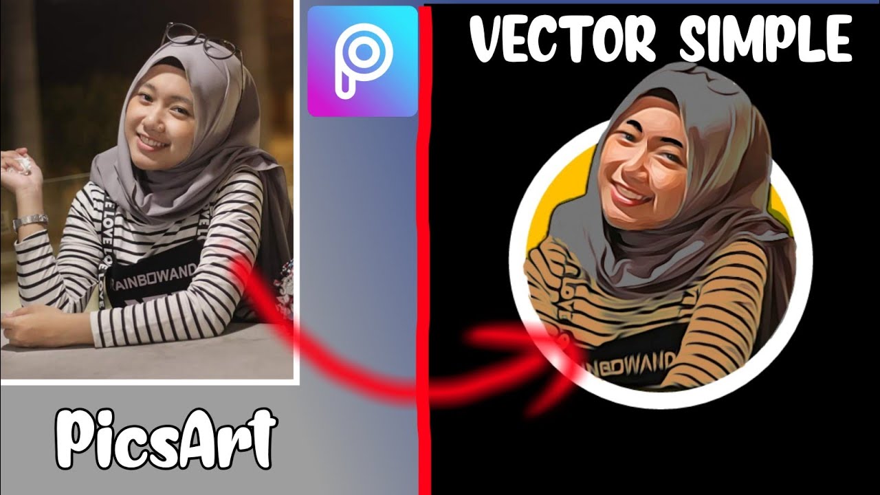 PicsArt Tutorial || Tutorial Simpel Vector art || PicsArt efek cartoon ...