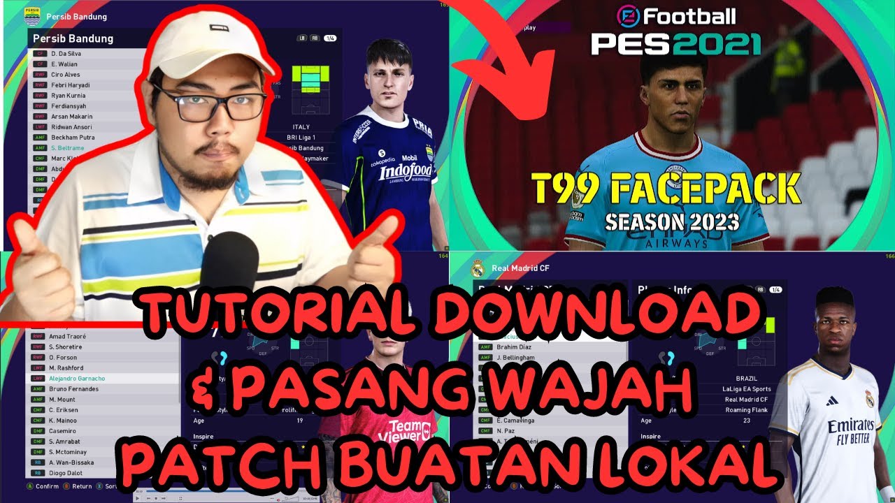 TUTORIAL DOWNLOAD & INSTALL FACEPACK T99 PATCH PES 2021! PATCH BUATAN ...