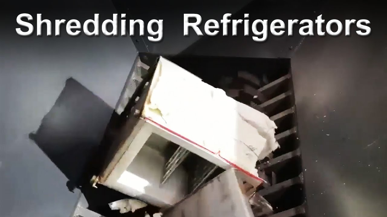 Refrigerator Shredding System | Home Appliances Recycling Plant - YouTube