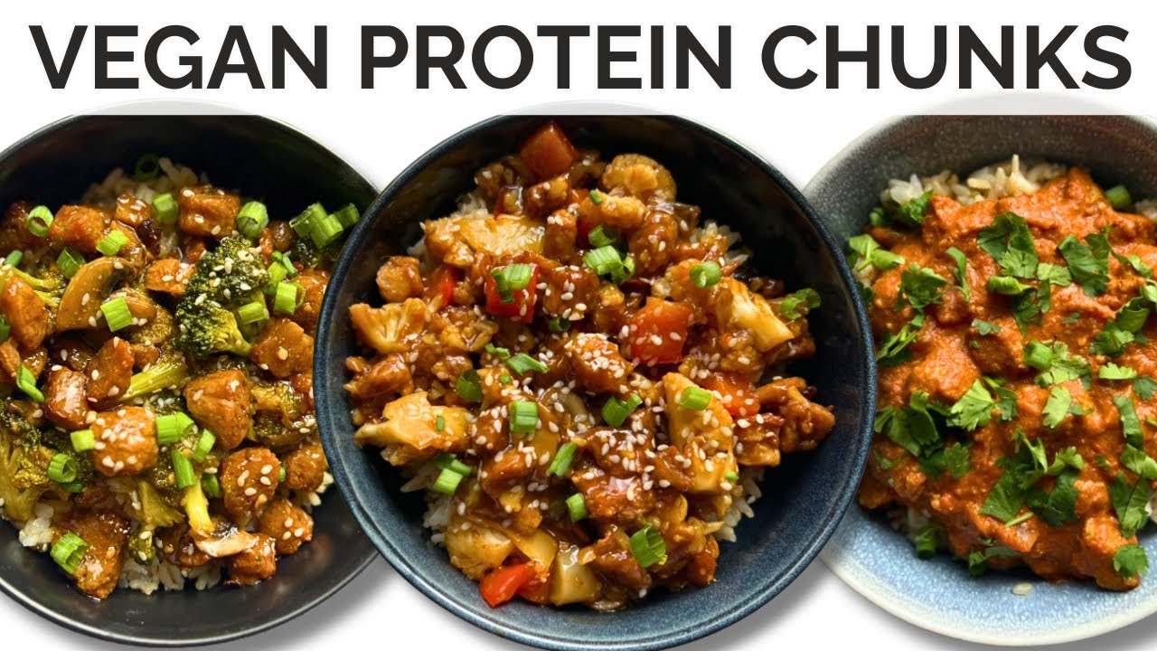 3 vegan protein chunk recipes EVERYONE NEEDS TO KNOW - YouTube