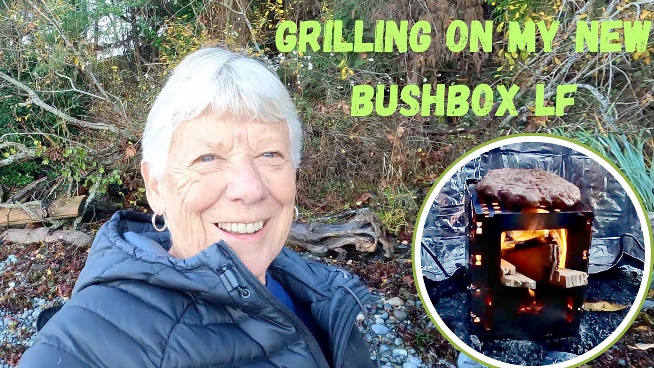 Grilling on My New BushBox LF Twig Stove - YouTube