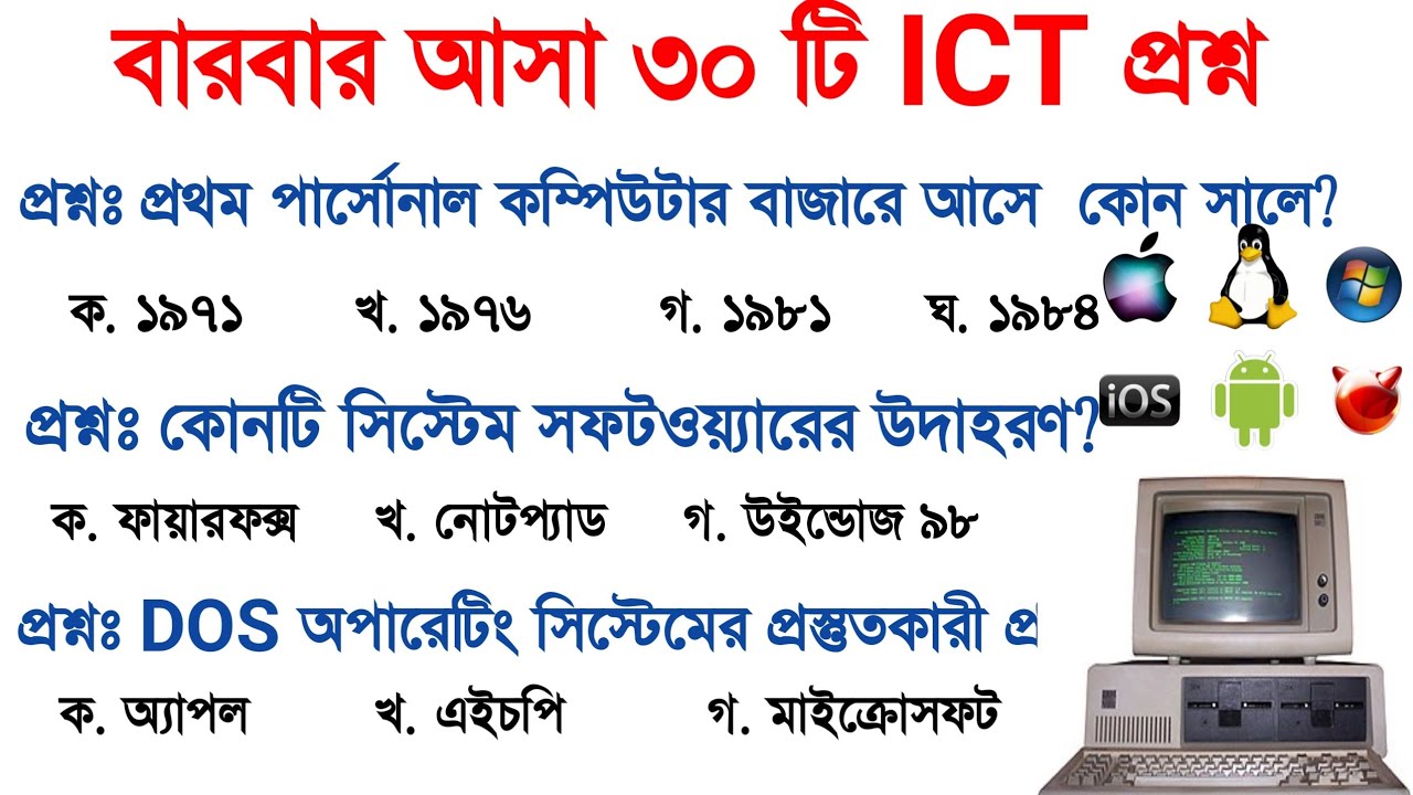 ICT most important question | ICT model test | computer gk | Imran easy ...