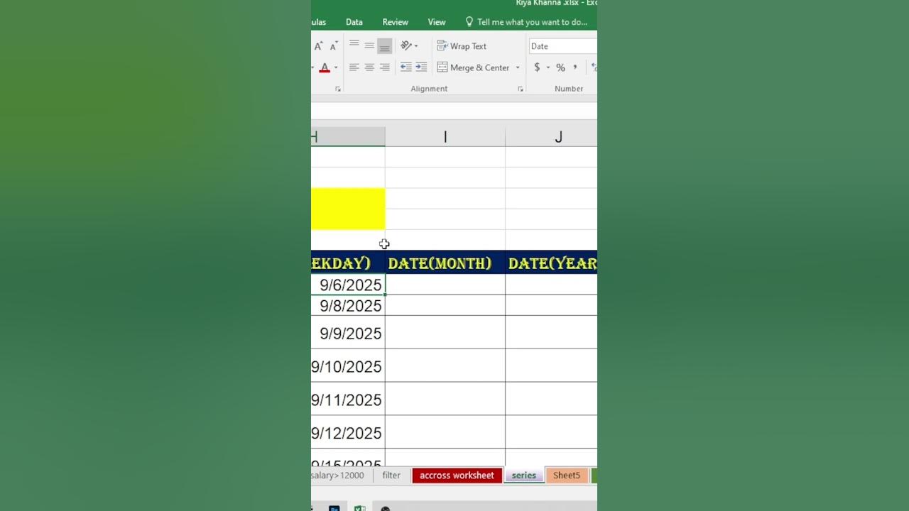 MS Excel – Create Date Series with Fill Series | How to Fill Date Series in Excel | Step by Step ...