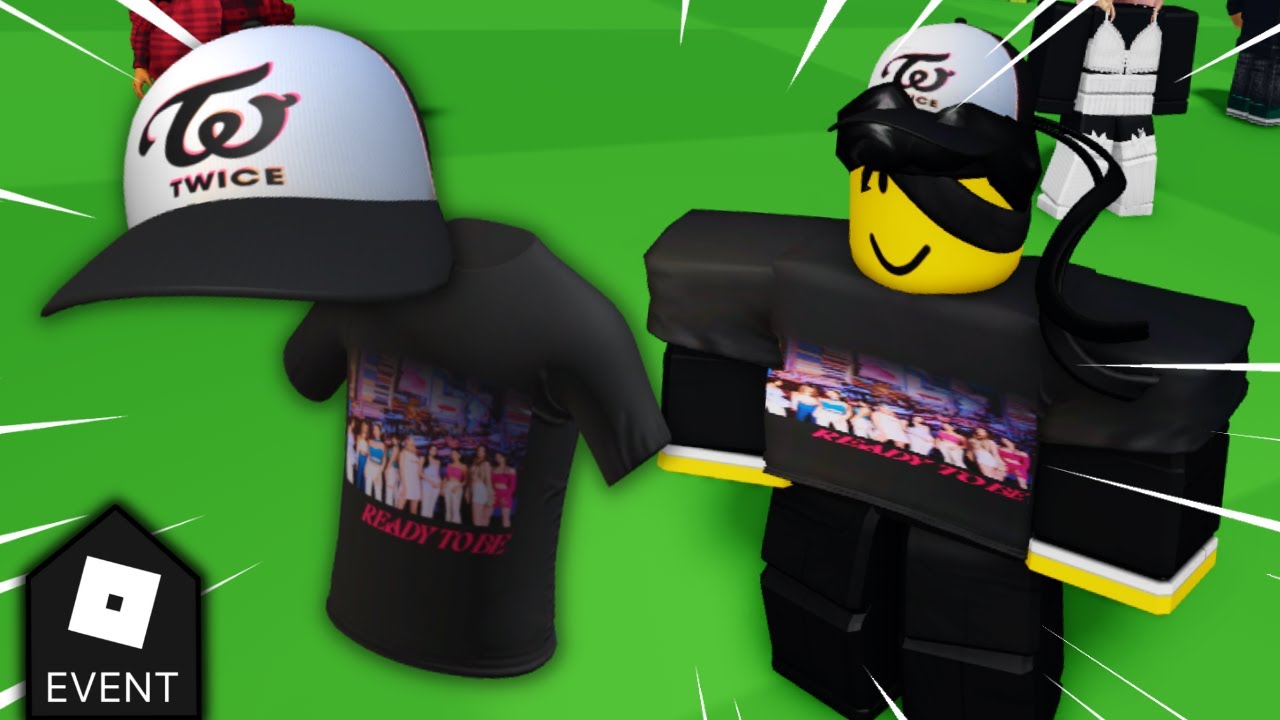 TWICE IN ROBLOX?! How to get the TWICE LOGO CAP & READY TO BE T-SHIRT ...