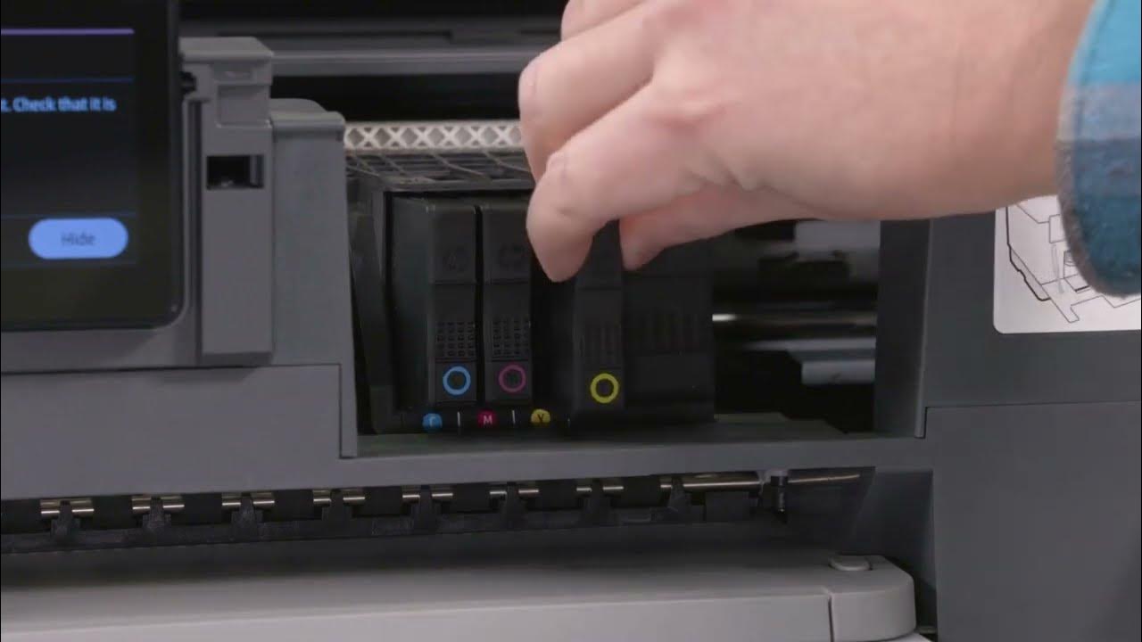 How to replace ink cartridges in the HP OfficeJet Pro 9120, 9120e, 9130 and 9130e - YouTube