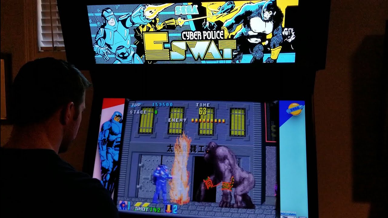 ESWAT Cyber Police Arcade Cabinet MAME Playthrough w/ Hypermarquee ...