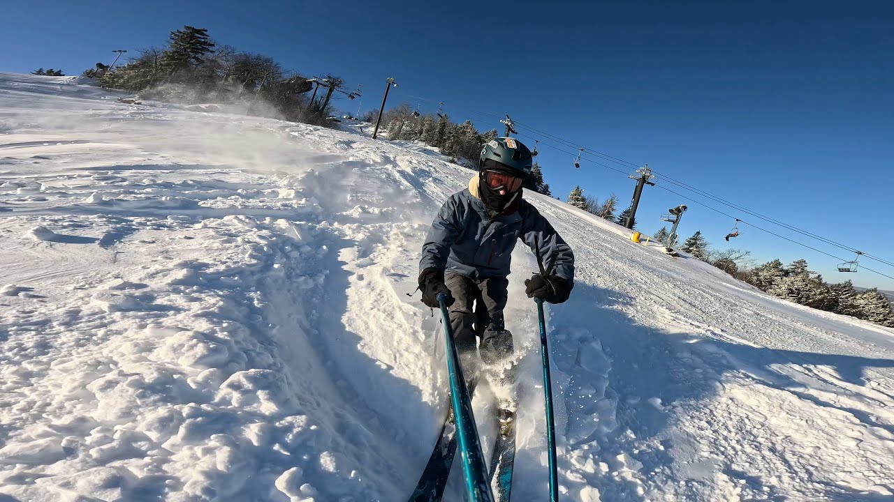 Crotched Mountain powder run - YouTube