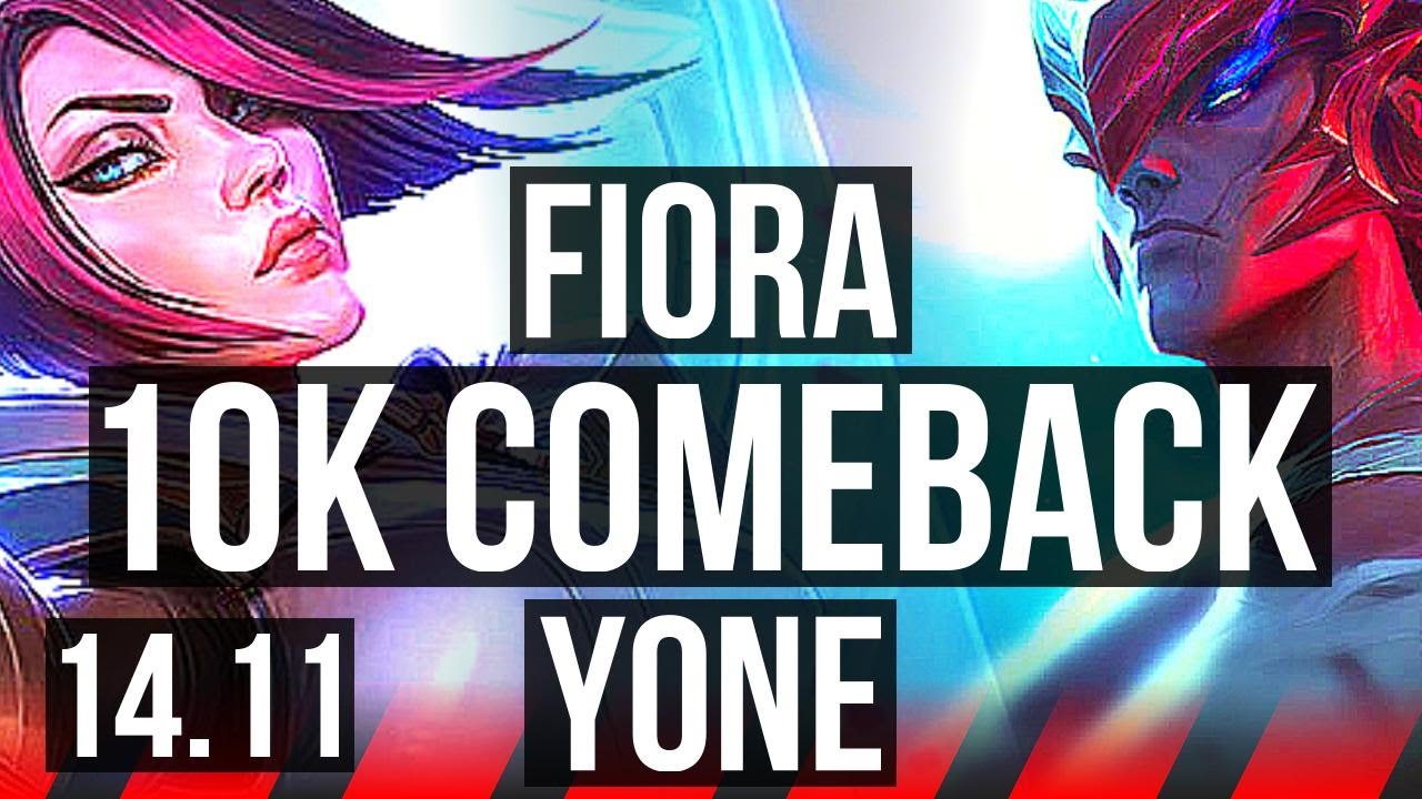 FIORA vs YONE (TOP) | 10k comeback, 9 solo kills, 52k DMG, Godlike, 500+ games | KR Diamond | 14 ...