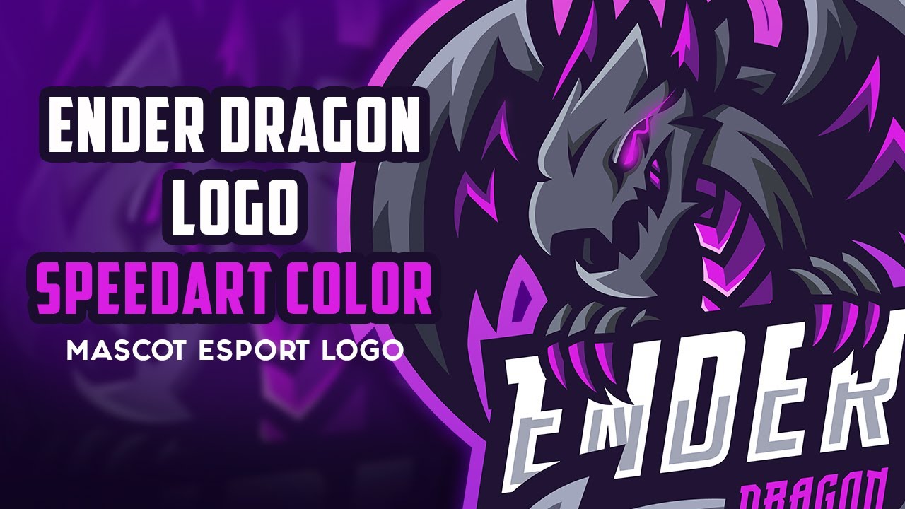 Ender Dragon Mascot eSport Logo - Speedart Color - YouTube