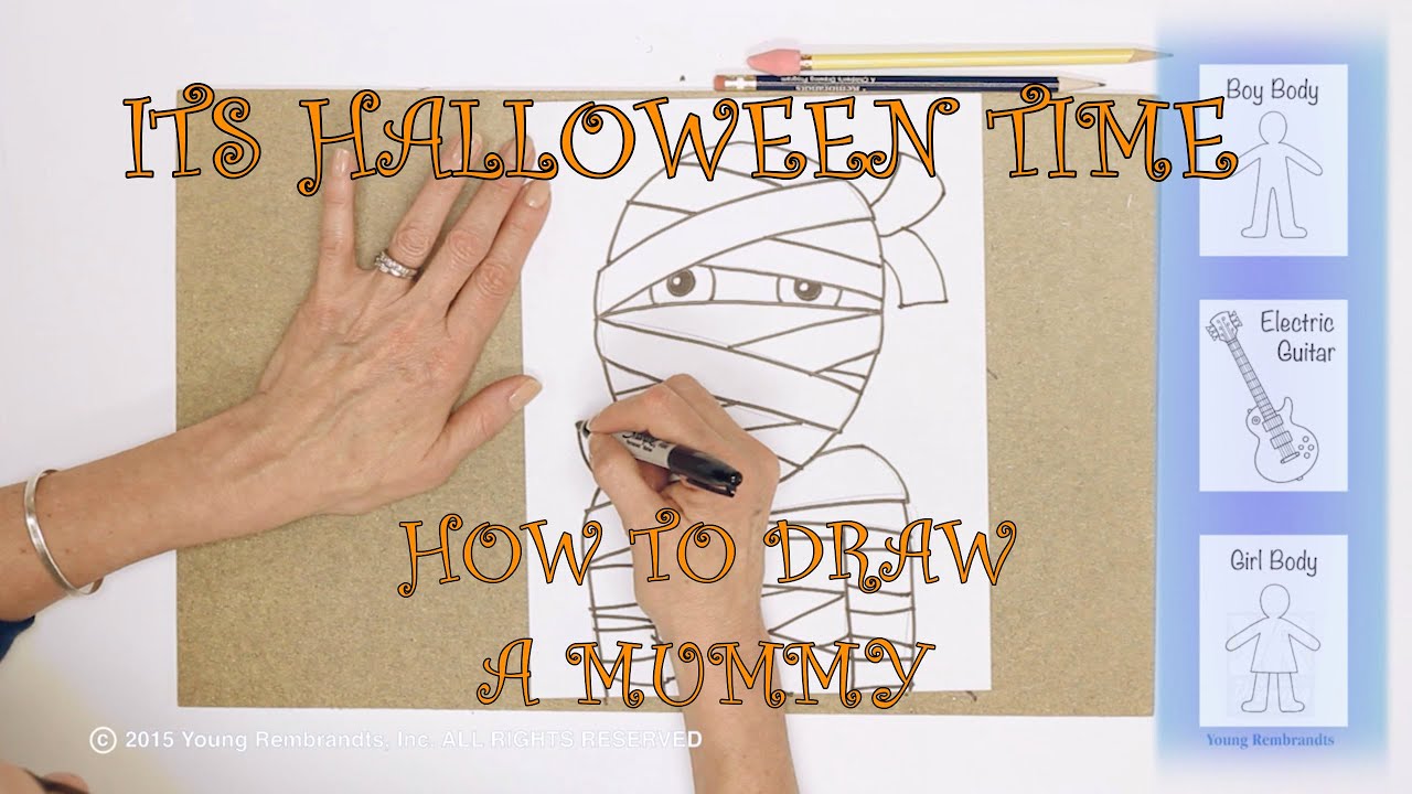 Teaching Kids How to Draw: How to Draw a Mummy - YouTube