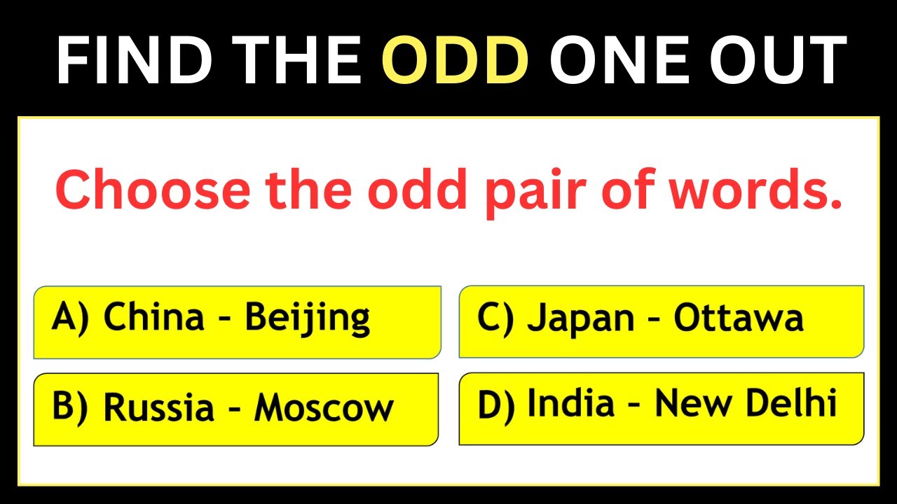 Improve Reasoning Skills with Odd One Out | Mental Ability Test - YouTube