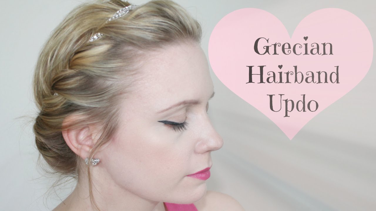 Grecian Hairband Updo - YouTube