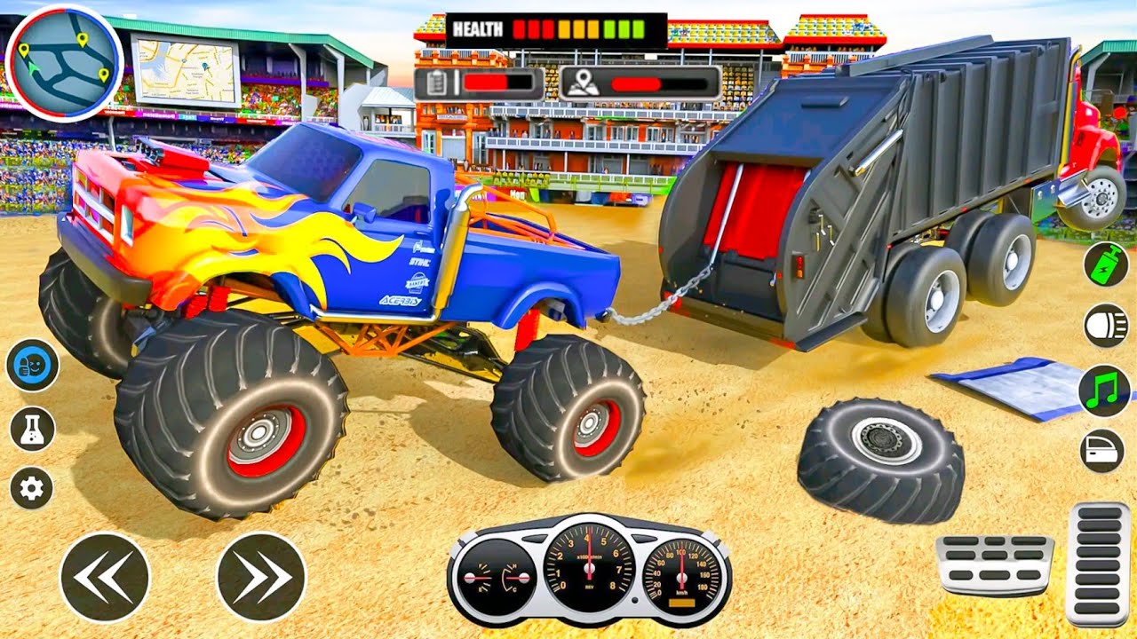 Police Officer Monster Truck Extreme Demolition Crashing Derby Stunts ...