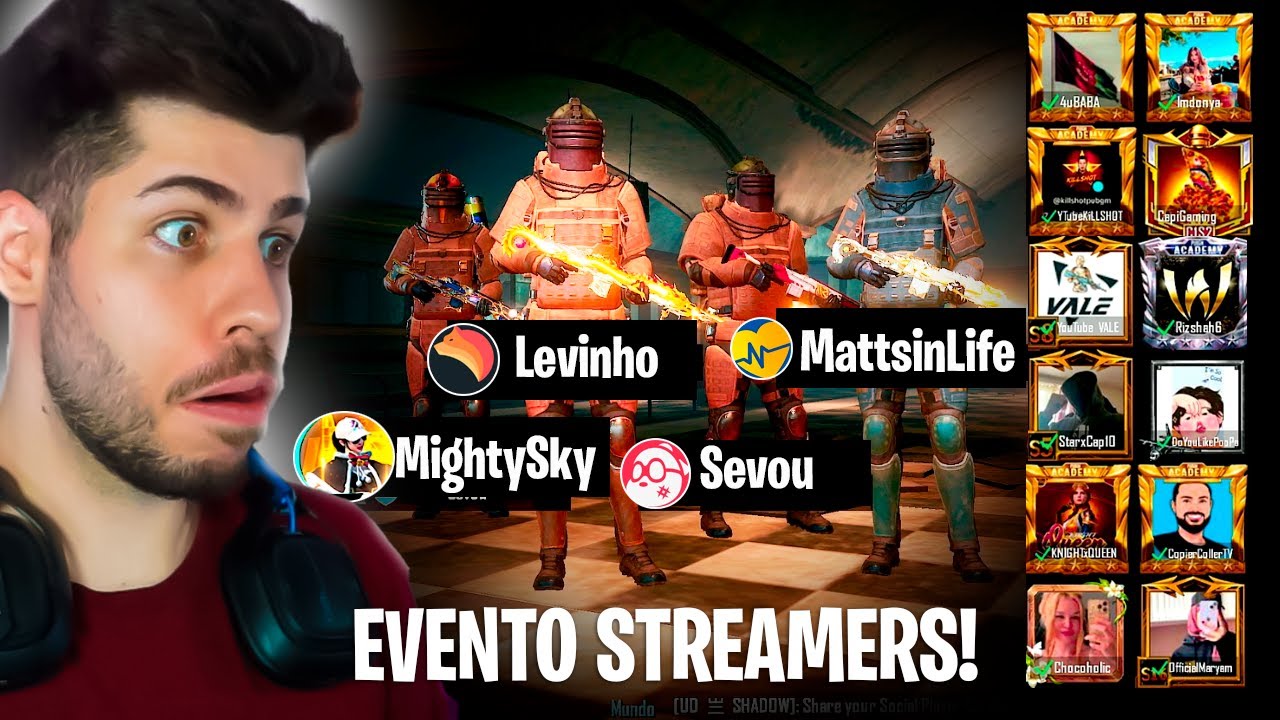 EVENTO de STREAMERS juego con LEVINHO SEVOU y MIGHTYSKY a PUBG MOBILE ...