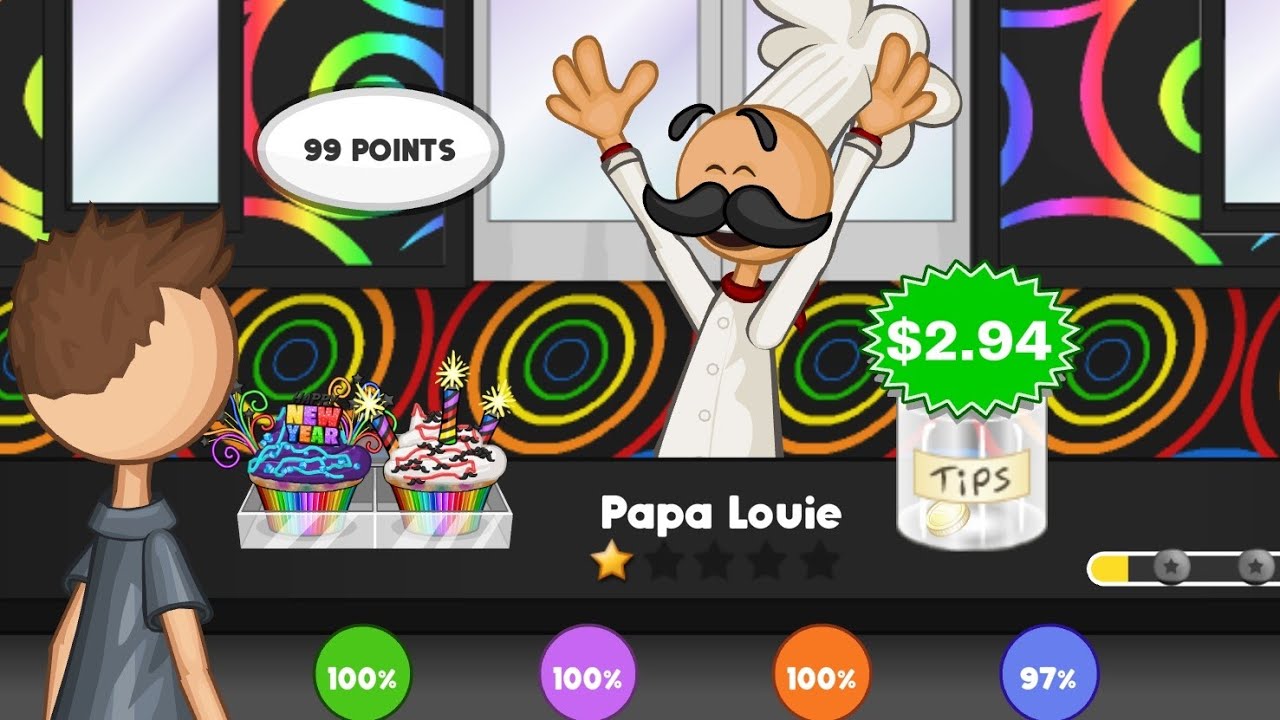 Papa's Cupcakeria HD: Unlocking Papa Louie (Rank 63, New Year) Candle ...