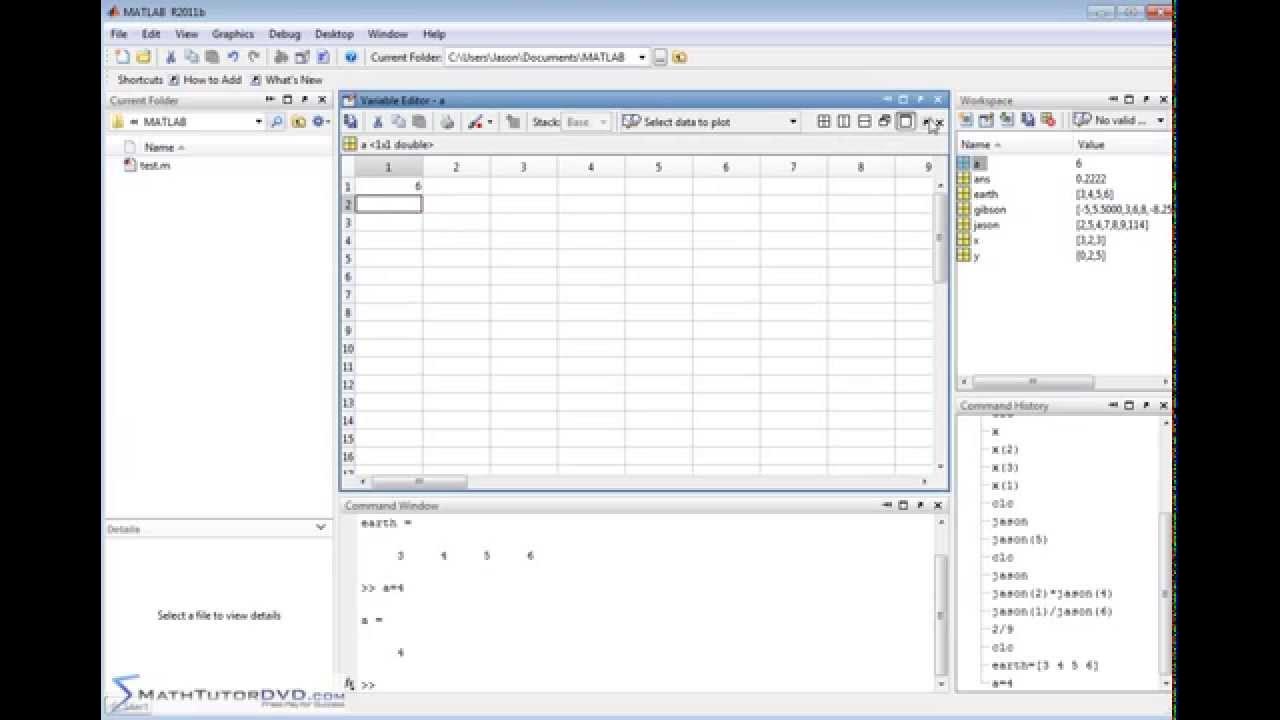 Matlab Tutorial - Inputting Vectors and Extracting Components - YouTube