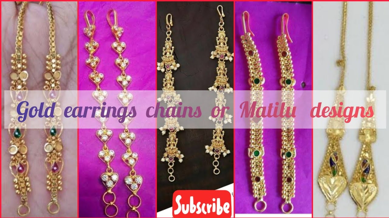 gold earrings chains designs with weight and price // gold Matilu ...
