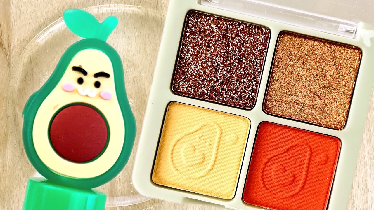 AVOCADO SLIME MIXING MAKEUP INTO SLIME ! SATISFYING SLIME VIDEO! ASMR ...