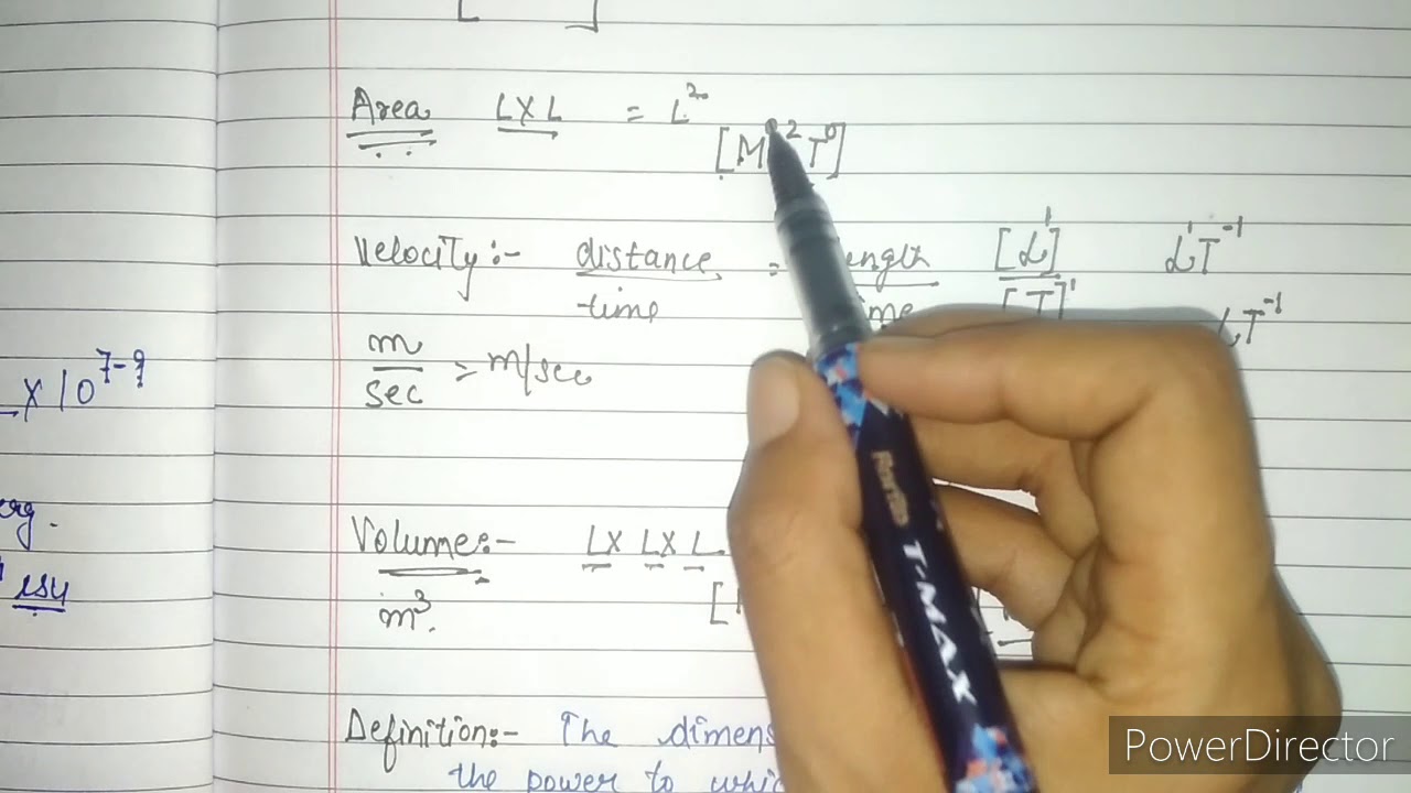 Dimensional Analysis lec 1 Class 11 YouTube Dimensional Analysis lec 1 Class 11 YouTube