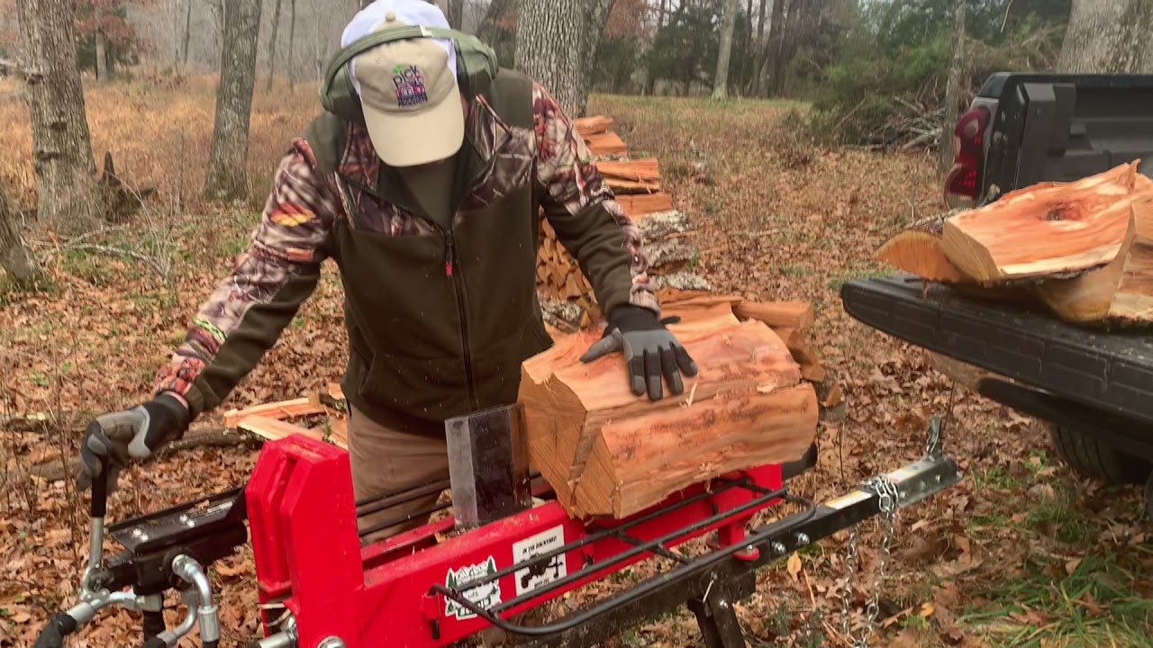 Splitting Cherry before the Rain Comes with Harbor Freight Predator 20 ...