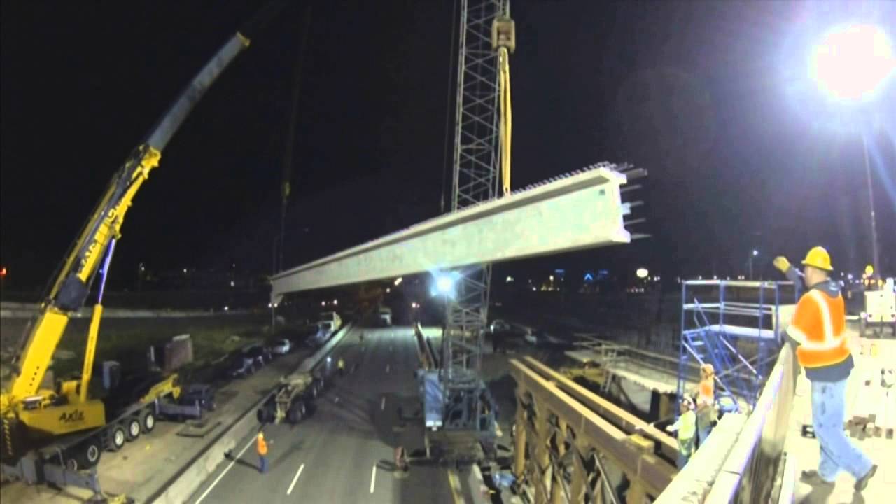 Woodburn Bridge Beam Placement - YouTube
