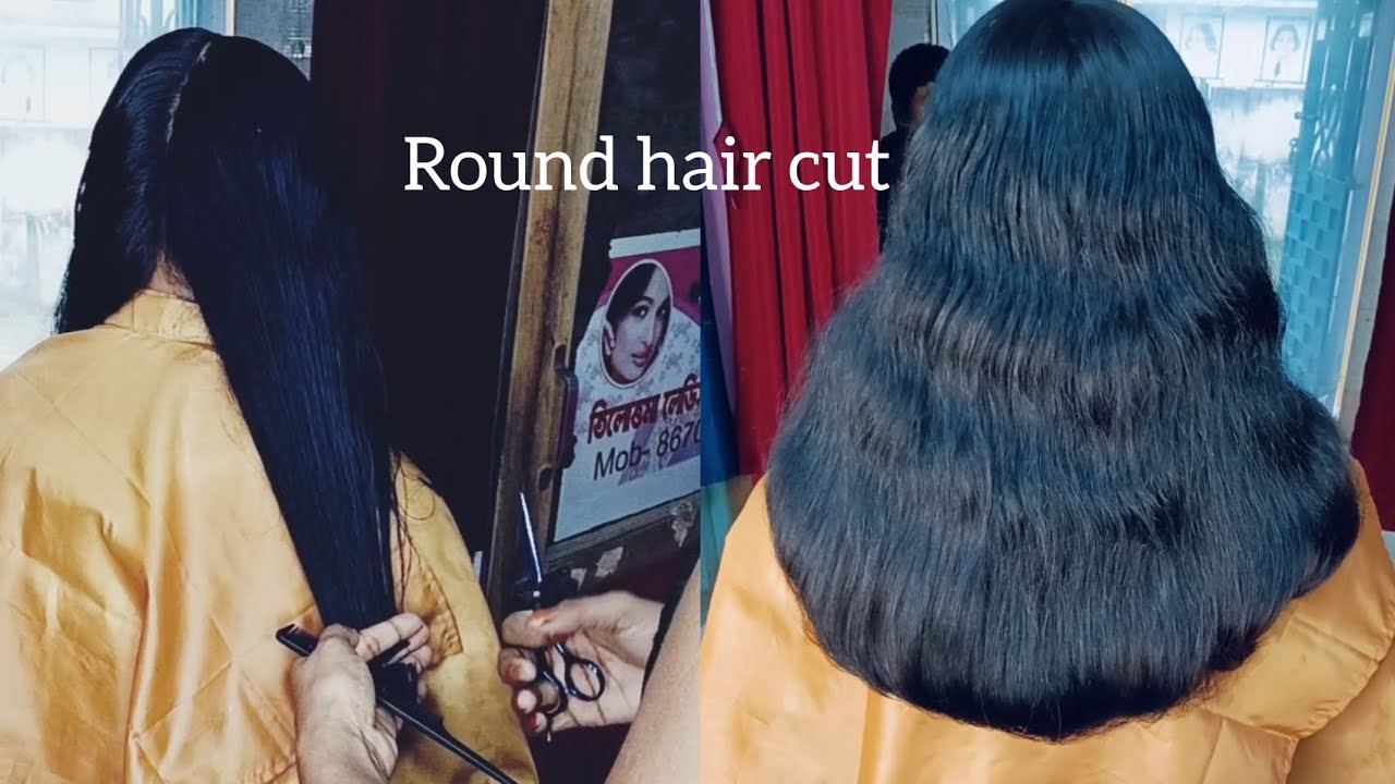 Round hair cut tutorial ️💇‍♀️ ️ || hair cutting #hairstyle #subscribe ...