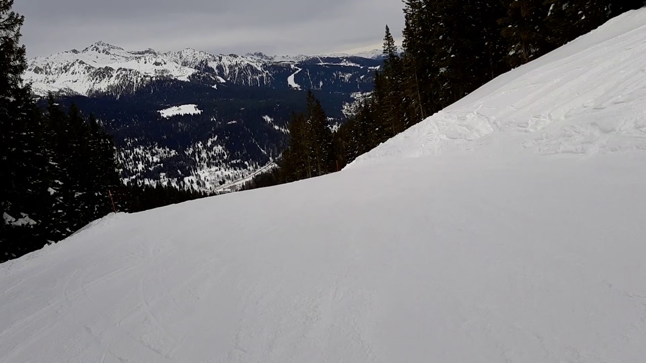 Skiing 2019 in Pinzolo, red piste 105 - YouTube