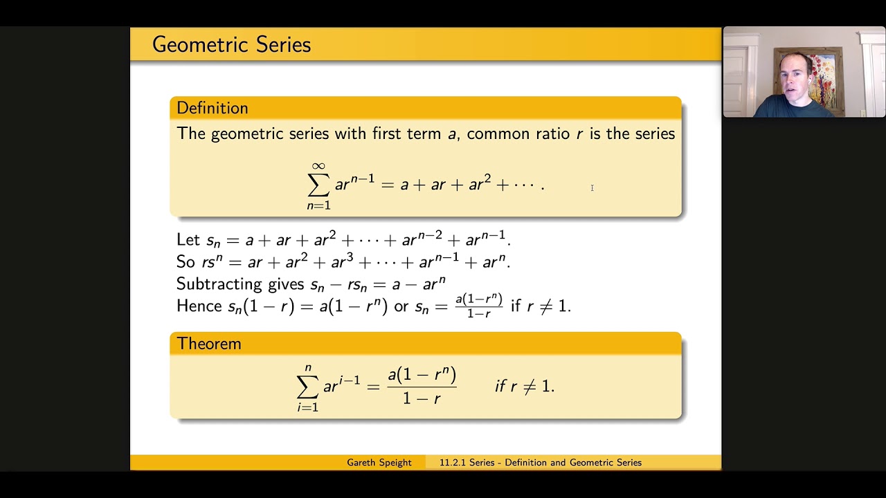 11.2.1 Series - Definition and Geometric Series - YouTube