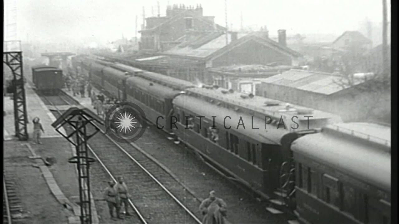 Railroad train carrying Marshal Ferdinand Foch to Compiegne, France for ...
