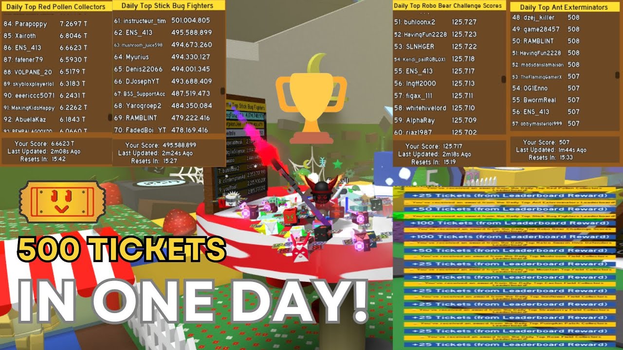 500 Tickets Made In One Day with Leaderboards! (2) - YouTube