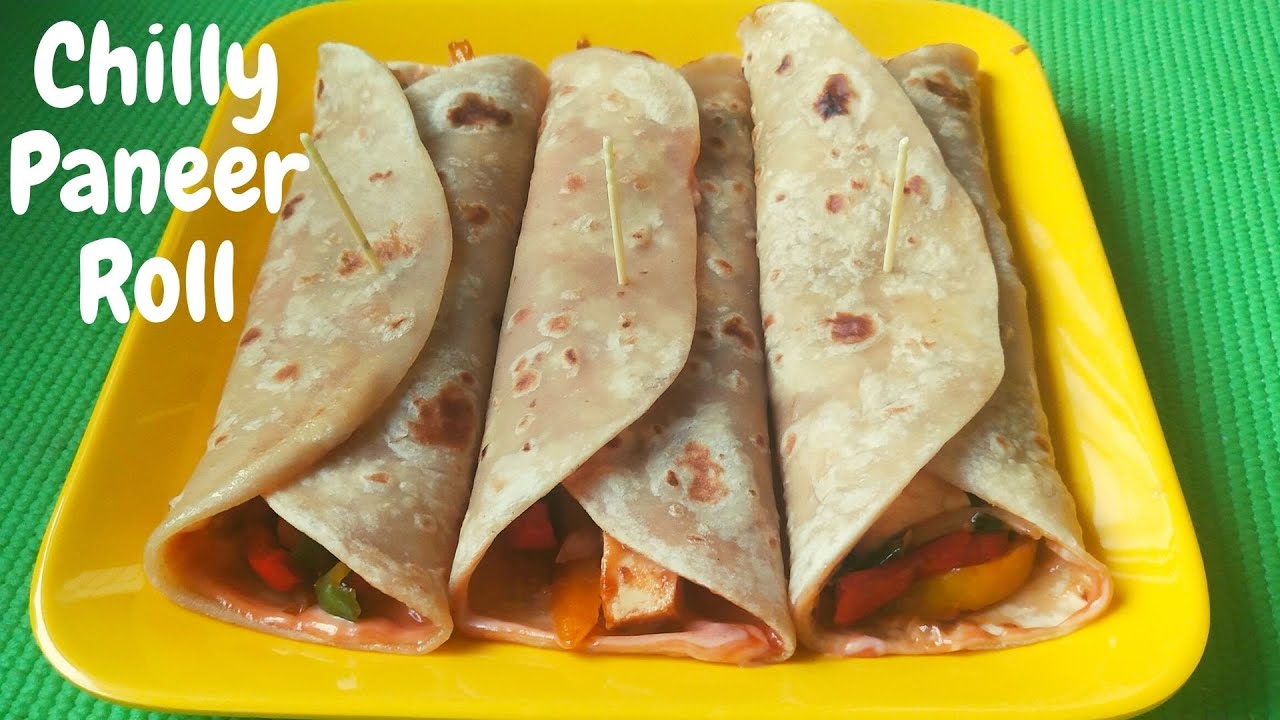 Chilli Paneer Roll Recipe | Paneer Chilli Roll (Wrap) recipe | Paneer Kathi Roll | Paneer ...