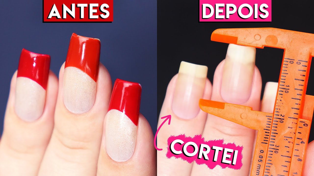 CORTEI, LIXEI e ESMALTEI as UNHAS com vocês - YouTube