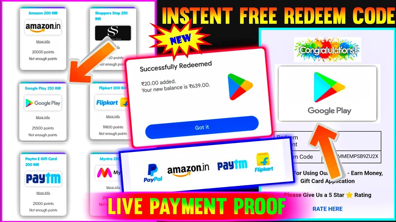 (Live Proof) Free Redeem Code | Google Play Redeem Code Earning App ...