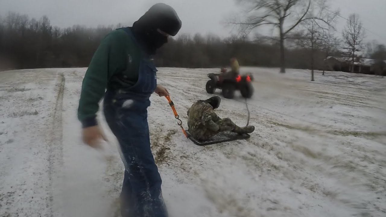 Four Wheeler Snow Sledding: Winter 2021 - YouTube