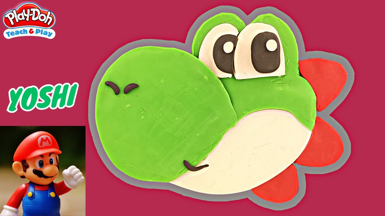 How to Make Play Doh Yoshi (Super Mario) - step by step - Easy ...