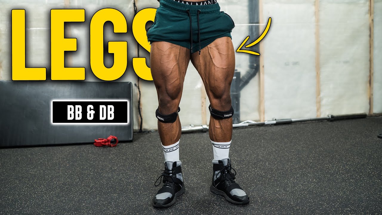 40 Minute Legs Workout With Barbell & Dumbbells | Build Muscle #3 - YouTube