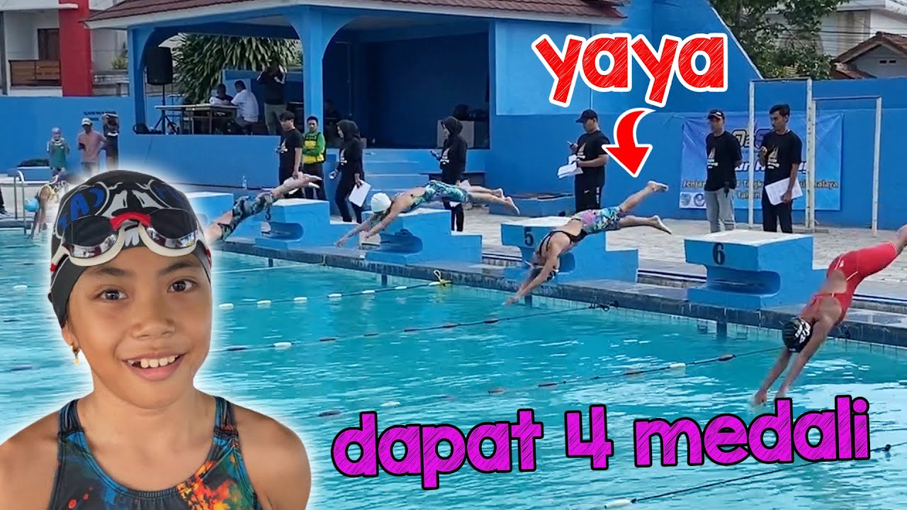Alhamdulillah Dapat 4 Medali || Yaya Ikut Kejuaraan Renang O2SN Tingkat ...