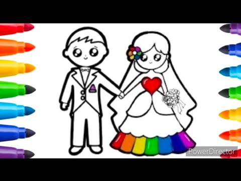 Bride and Groom in a Wedding Drawing, Coloring,Painting For Kids ...