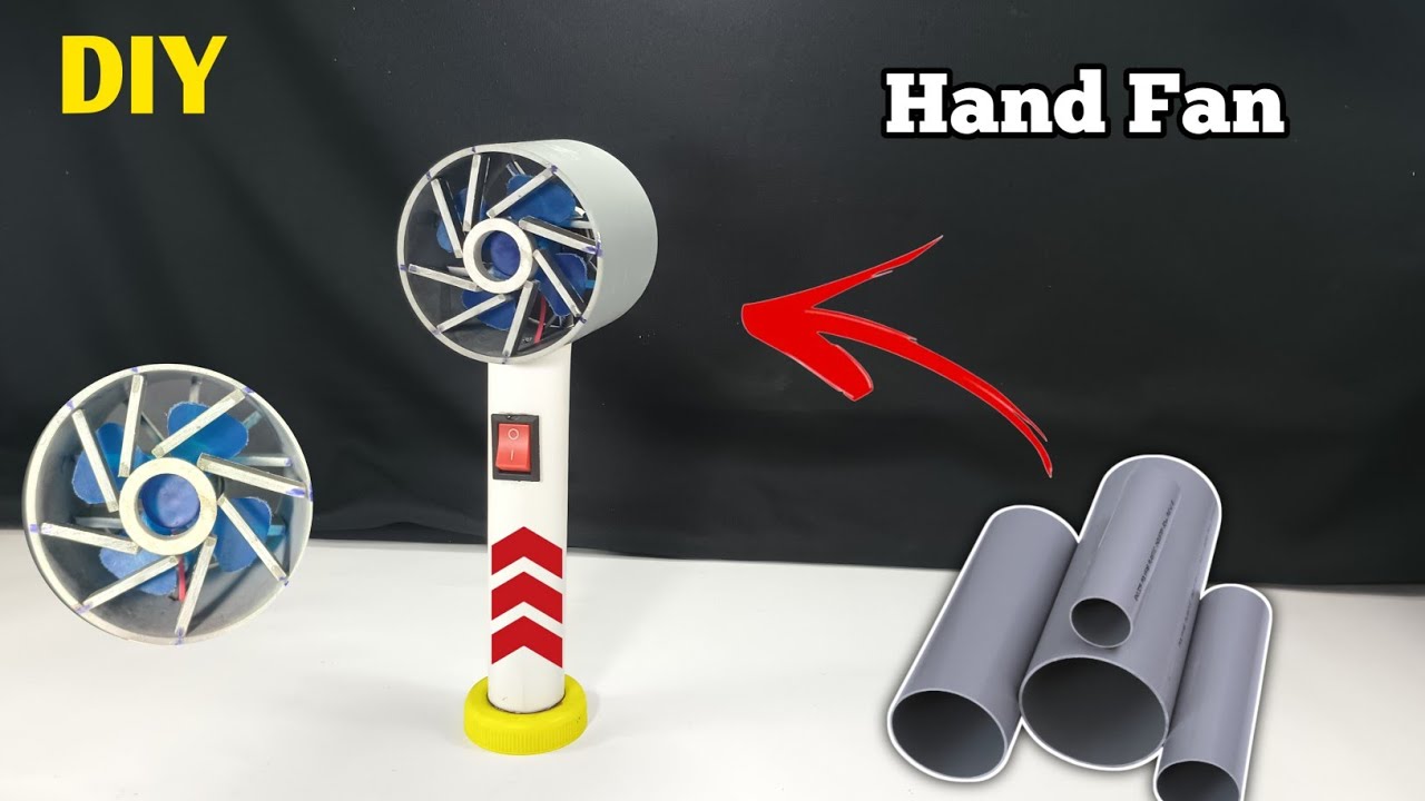 How to make A Mini Fan from PVC Pipe and Dc Motor | dc motor se fan ...