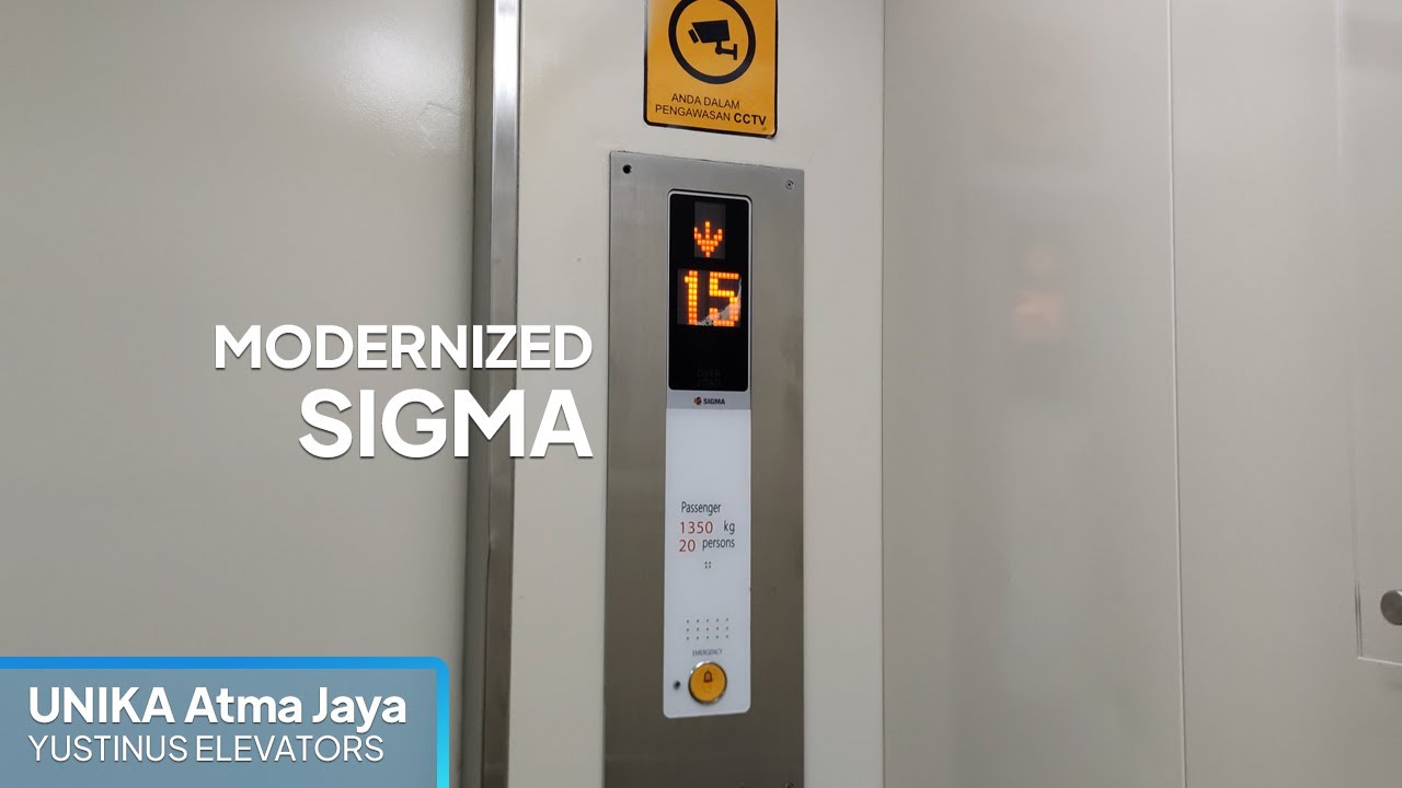 Modernized Sigma Elevators - UNIKA Atma Jaya, Semanggi, Jakarta (Yustinus Lift 2) - YouTube