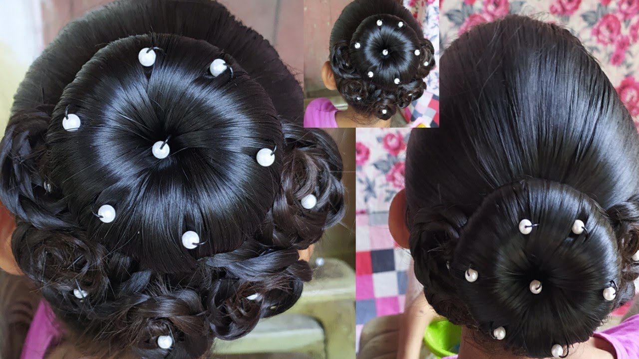 Beautiful juda hair style for party's"" weddings""looking gorgeous ...