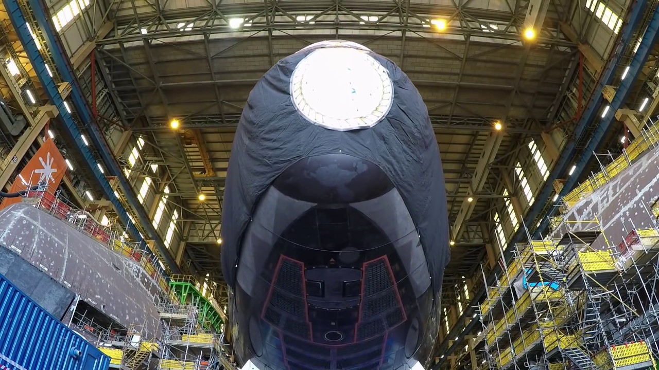 BAE Systems astute class submarine: 'Audacious' launch - YouTube