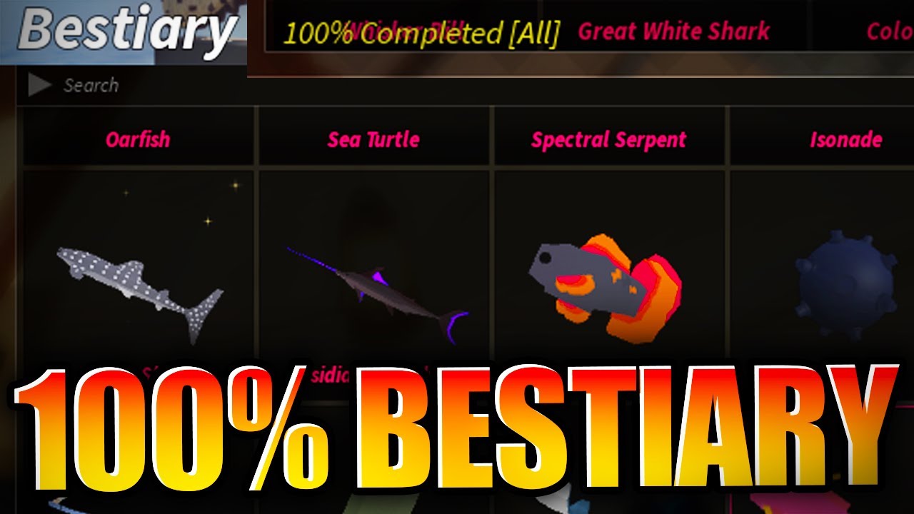 Fisch Bestiary 100% | FISH LOCATIONS - ROBLOX 2024 - YouTube